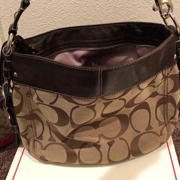 Coach | Bags | Coach Zoe Signature Shoulder Leather Hobo Bag | Poshmark